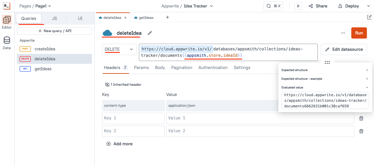Creating An Ideas Tracker App Using Appwrite Appsmith Part 2